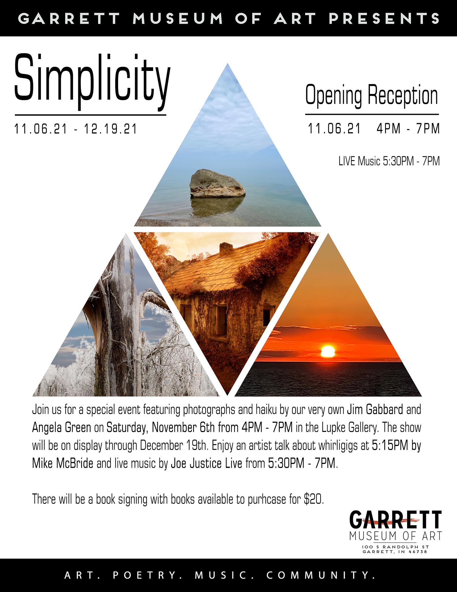 Special Opening : Simplicity – Garrett Museum of Art